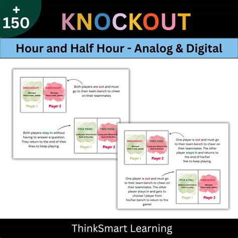 Telling Time To The Hour And Half Hour Analog Digital Clocks Math Game For K 2