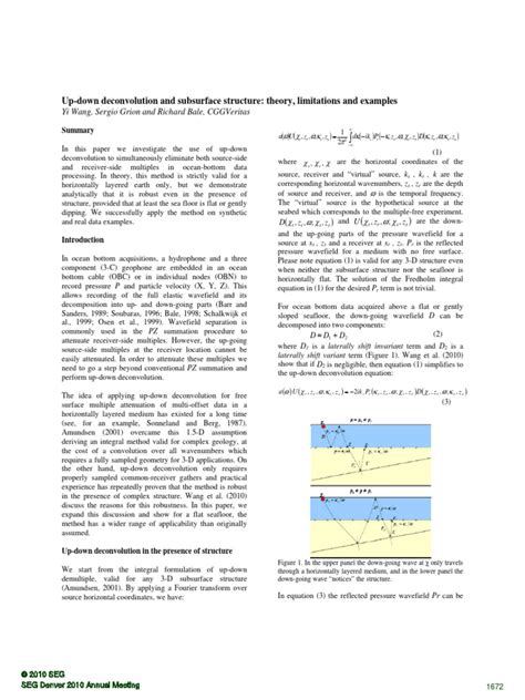 Up Down Deconvolution And Subsurface Str Pdf Waves