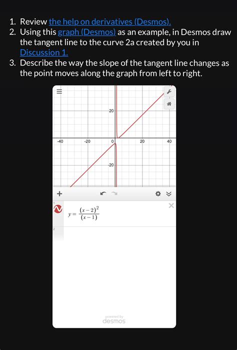 Solved 1 Review The Help On Derivatives Desmos 2 Using This