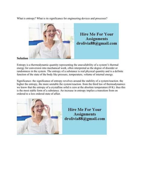 What Is Entropy What Is Its Significance For Engineering Devices And Docx