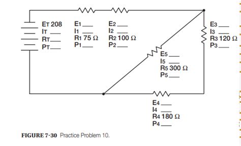 solved find all the missing values in the circuit shown in figure 7