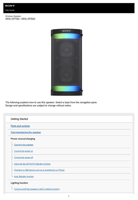 Sony Xp 700 Speaker