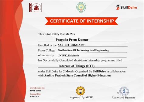 Prem Kumar Pragada On Linkedin Internship Iot Skillsdevelopment