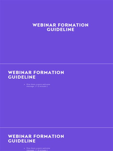 Webinar Formation Guideline Pdf Web Conferencing