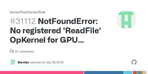 Notfounderror No Registered Readfile Opkernel For Gpu Devices