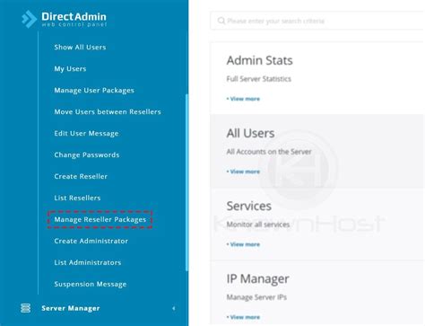 How To Create Reseller Package In Directadmin Knownhost
