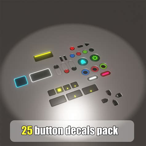 Artstation 25 Button Decals Pack Vol 01 Game Assets