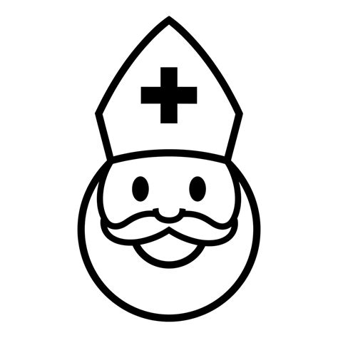 Nikolaus Mit Bart Und Mitra Ausmalbild Kostenlos