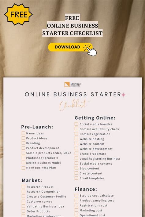 Free Online Business Startup Checklist Template Download Pdf Startup S