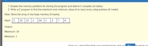 solved 1 explain the memory partitions for storing the