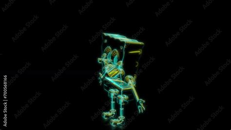 Rendering 3d Animation Visual Effects Spongebob Squarepants Model On A Black Background Stock