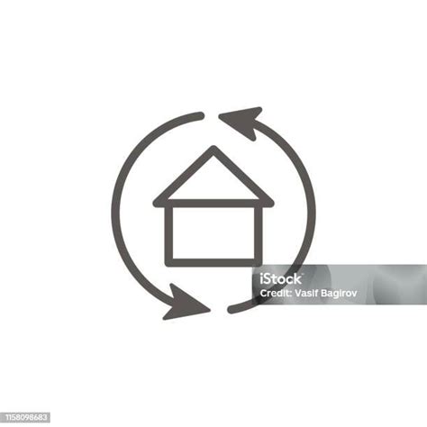 화살표 교환 홈 벡터 아이콘 Ui 개념의 간단한 요소 그림입니다 화살표 교환 홈 벡터 아이콘 부동산 개념 벡터 그림입니다 가정의 방에 대한 스톡 벡터 아트 및 기타 이미지