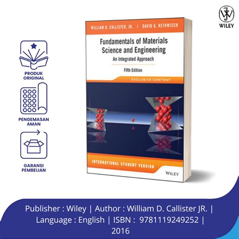 Jual Fundamentals of Materials Science and Engineering: An Integrated Approach 5th Edition ...