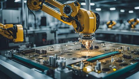 A Captivating Image Showcasing A Highly Advanced Robotic Arm Meticulously Assembling Intricate