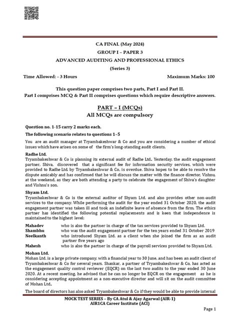 Audit 3 Question Paper Pdf Audit Auditors Report