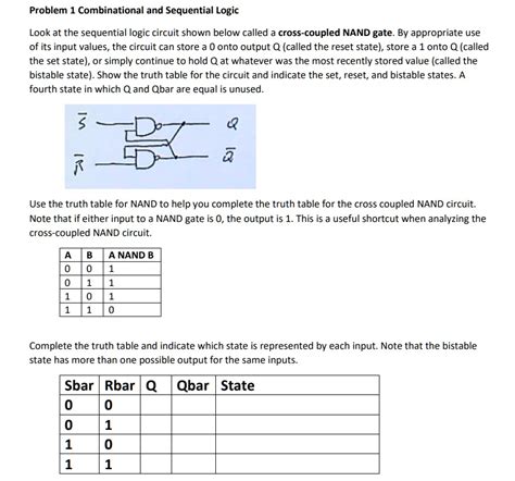 Solved Problem 1 Combinational And Sequential Logic Look At The