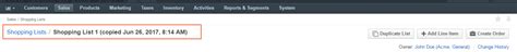 Manage Shopping Lists In The Back Office Orocommerce Orocrm And