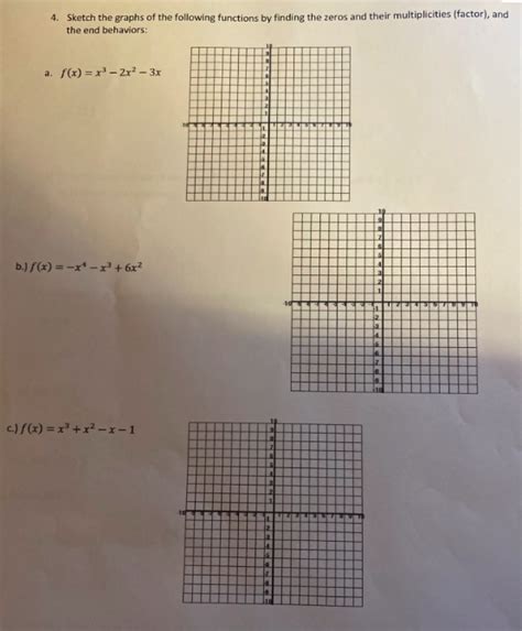 Solved 4 Sketch The Graphs Of The Following Functions By