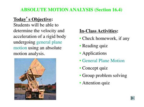 Ppt Absolute Motion Analysis Section 164 Powerpoint Presentation Free Download Id2535475