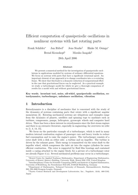 Pdf Efficient Computation Of Quasiperiodic Oscillations In Nonlinear Systems With Fast
