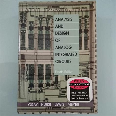 Analysis And Design Of Analog Integrated Circuits By Gray Hurst Lewis