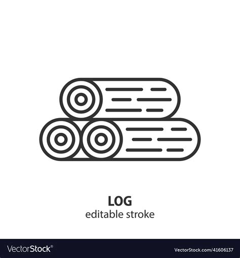 Stack Of Logs Line Icon Symbol Logging Royalty Free Vector