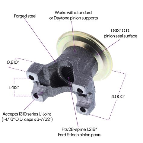 Ford 9 Inch 1310 Series Shortsmall 28 Spline Pinion Yoke
