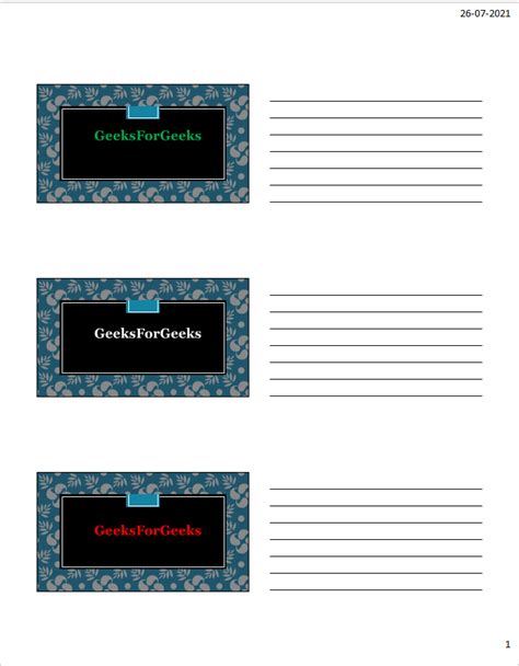 How To Print Multiple Slides On One Page In Ms Powerpoint Geeksforgeeks