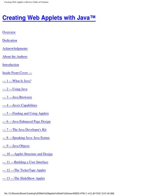 Creating Web Applets With Java Pdf Java Programming Language