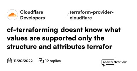 Cf Terraforming Doesnt Know What Values Are Supported Only The