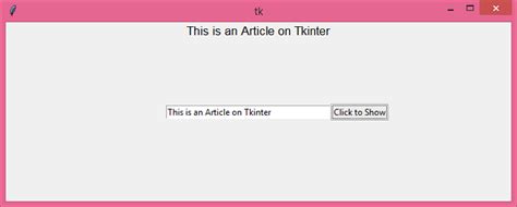 Tkinter 返回Entry小部件的输入 极客笔记