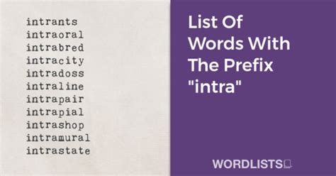 List Of Words With The Prefix Intra