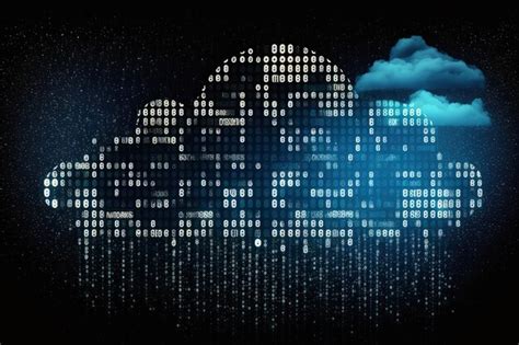 Minimalist Cloud Computing Background Wallpaper With Binary Code