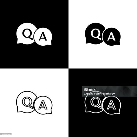 흑백 배경에 격리된 질문 및 답변 아이콘으로 음성 거품을 설정합니다 Q 및 기호입니다 자주 묻는 질문 기호입니다 채팅 음성 거품 및 차트 벡터 일러스트레이션 0명에 대한