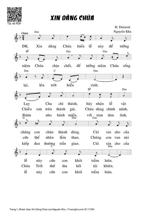 Sheet Xin D Ng Ch A Pdf Nguy N Kha L I H P M N T Nh C