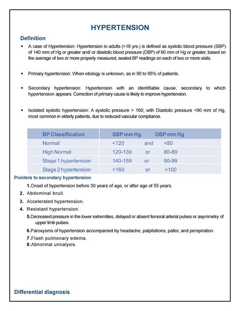 Hypertension Differential Diagnosis At Colton Larson Blog