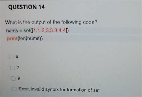 solved what is the output of the following code example