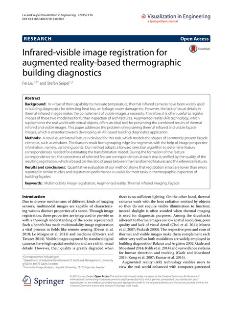 Pdf Infrared Visible Image Registration For Augmented Reality Based