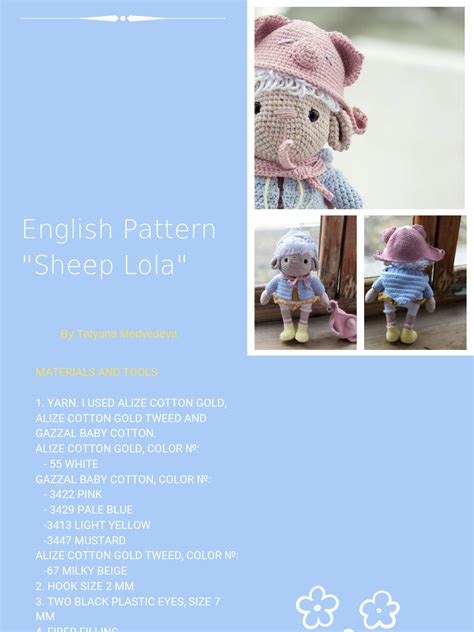 Crochet Pattern For Lola The Sheep Pdf Crochet Yarn