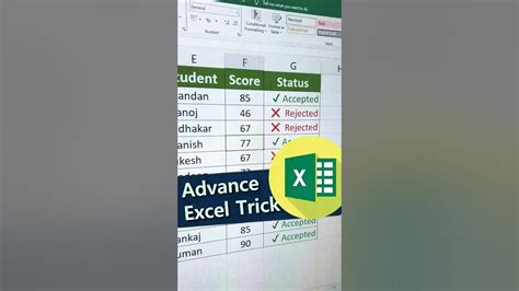 💥💥advance Excel Trick💥accept And Reject On Data Shorts Excel Ytviral Excelformula Ytshorts