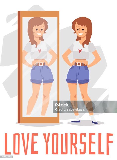 긍정적 인 젊은 여성의 자부심에 대한 수용 자신감 사랑과 존경 가냘픈에 대한 스톡 벡터 아트 및 기타 이미지 가냘픈 개념 개성 개념 Istock