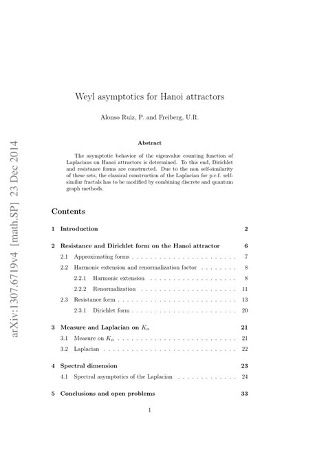 Pdf Weyl Asymptotics For Hanoi Attractors