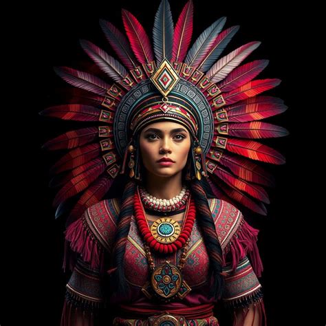 Aztec Princesson Black Backdrop Aztec Princess With Feat