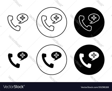 Ambulance Call Icon Set Emergency Phone Doctor Vector Image
