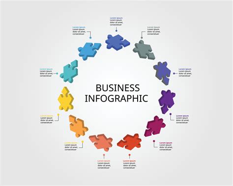 Jigsaw Puzzle Connection Template For Infographic For Presentation For 11 Element 23801508