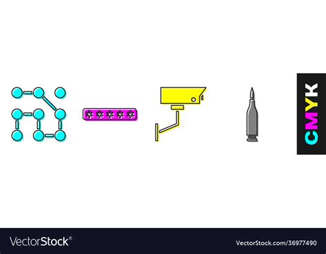 Set Graphic Password Protection Password Vector Image