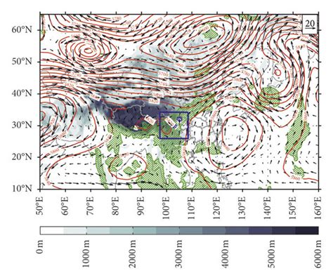 The 500 Hpa Gphs Red Contours Unit Gpm And Wind Black Vectors Download Scientific Diagram