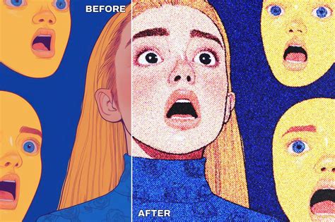 Halftone Print Effect Template