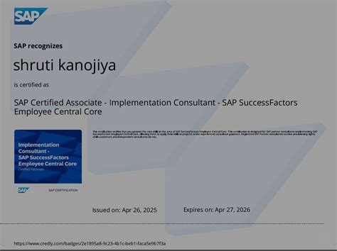 Im Thrilled To Share That I Have Successfully Achieved The Sap