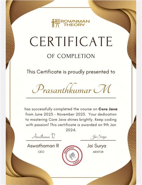 Prasanthkumar M On Linkedin Corejava Certification Thankyou